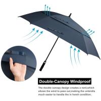 China Extra Large Double Canopy Vented Golf Umbrella Automatic Open 62 Inch Oversize for sale