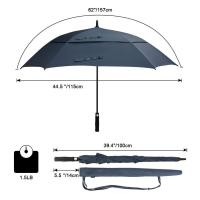 China Extra Large Double Canopy Vented Golf Umbrella Automatic Open 62 Inch Oversize for sale