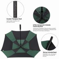China extra large Wind Proof Double Canopy Umbrella , Durable Square Golf Umbrella EVA Handle for sale