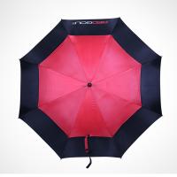China Auto open Double Layer Canopy Vented Umbrella Compact With EVA Foam Straight Handle for sale
