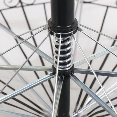 Cina L'ombrello del Birdcage del bastone della pioggia di POE, chiaro aperto dell'auto vede attraverso gli ombrelli in vendita