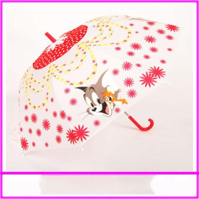 Cina La mini radura diritta della bambina dei bambini piega l'ombrello Poe/PVC trasparente per la promozione in vendita
