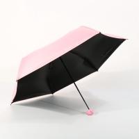 China Compact Foldable Micro Strong Mini Umbrella With Plastic Case In Pink Color for sale