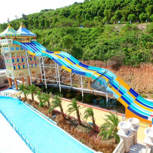 Completed water slide installation