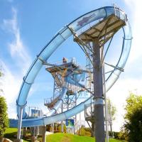 China Durable Translucent Aqua Loop Slide High Patform For Water Amusement Park for sale