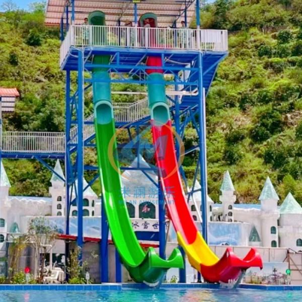 Quality Aqua Park Straight Water Flip Slide Thriling For Adults Teenagers 1.5m Pool Depth for sale