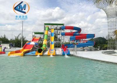 China Outdoor Aquatic Water Park Slide Fiberglass UV Resistant Customizable Design for sale