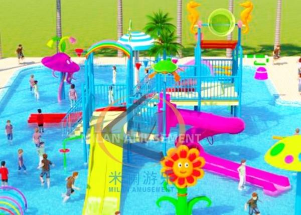 Quality Colorful Water Play Structures Water House For Kids Play Pool In Amusement Park for sale