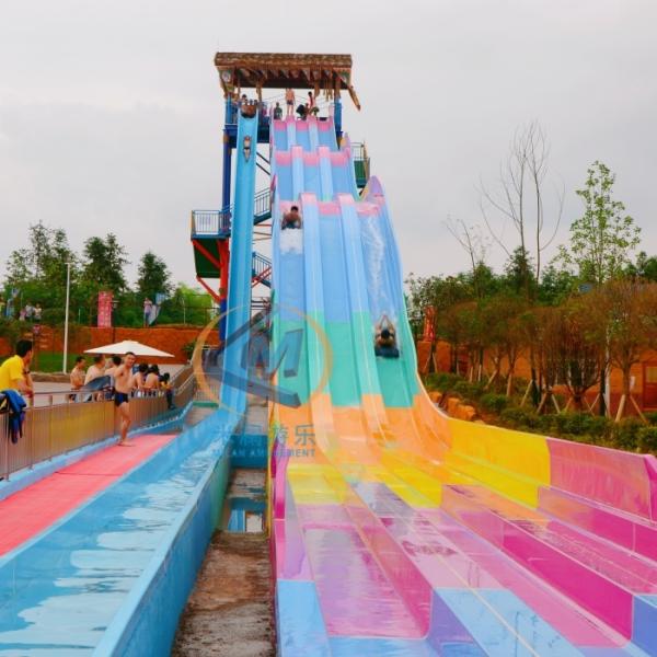 Quality Public Use Water Rainbow Slide Commercail Multi Lines Anti Ultraviolet for sale
