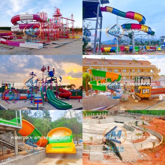Water slide installation process demonstration