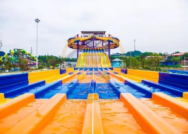 Quality Interactive And Funny Rainbow Water Racer Slide For Outdoor for sale