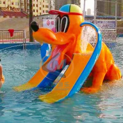 China 3.7*2.7*1.7m Yello Dog Double Slide For Water Park Slide for sale