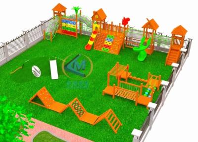 China Custom Wooden Outdoor Play Equipment Non Standard 50x35m For Leisure Center for sale