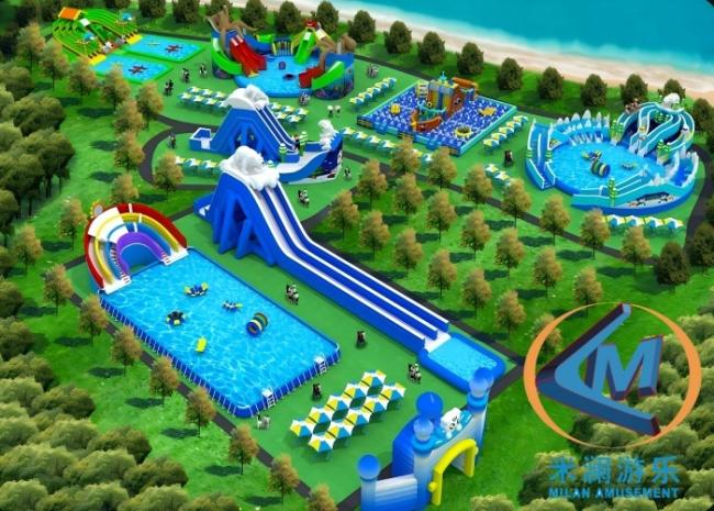 Customized inflatable water park slide product showcase