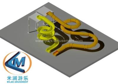 China Aqua Water Park Slide Cruved Swimming Pool Water Slide For Commercial for sale