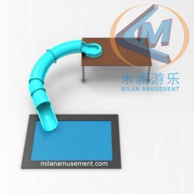 China Spiral Water Slide - Single-Curve Tube Water Slide with Entry Platform for Pool for sale