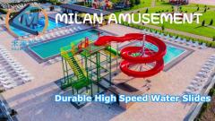 Colorful Design Combined Fiberglass Water Pool Slide with 8-10mm Thickness