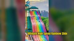 Public Use Water Rainbow Slide Commercail Multi Lines Anti Ultraviolet