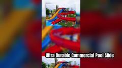High Durability Fiberglass Pool Slide Straight For Public Outdoor Use