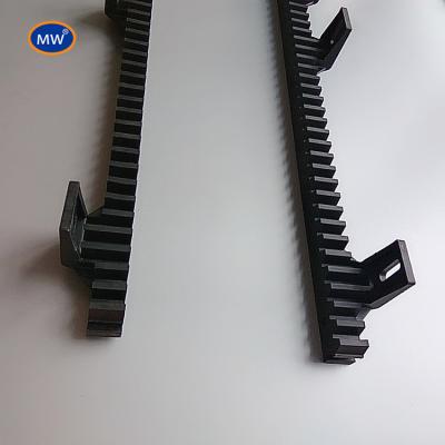 China DIN 6 Straight Tooth Rack Gear 20mm Black Oxide Steel Rack Gear for Sliding Gate Motor for sale