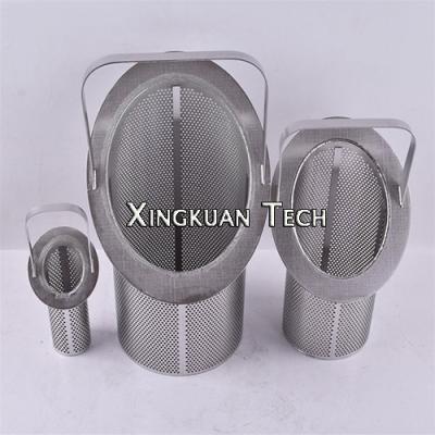 China Pipeline Basket Stainless Steel Filter Screen With Bevel Mouth for sale