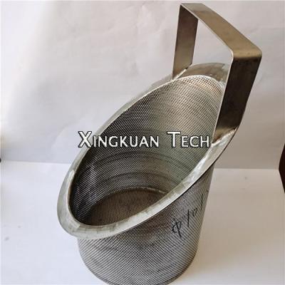 China Pipeline Basket Stainless Steel Filter Screen With Bevel Mouth for sale
