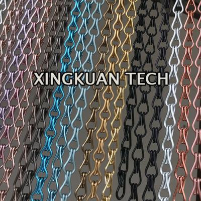 China Aluminum Double Hook Chain Link Curtain , Aluminum Chain Door Curtain for sale