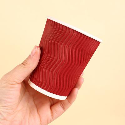 China Disposable Ripple Paper Cup For Beverage Offset And Flexo Printing for sale