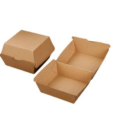 China Custom Logo Square Folding Paper Burger Box Corrugated Burger Boxes for sale