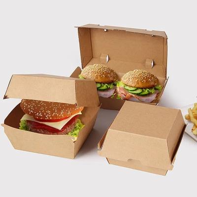 China Custom Logo Square Folding Paper Burger Box Corrugated Burger Boxes for sale