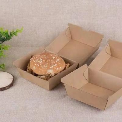 China Burger Packaging Square Disposable To Go Boxes Microwave Paper Box Eco Friendly for sale