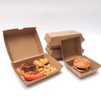 China Customization Clamshell Disposable Hamburger Box Degradable Food Packaging for sale