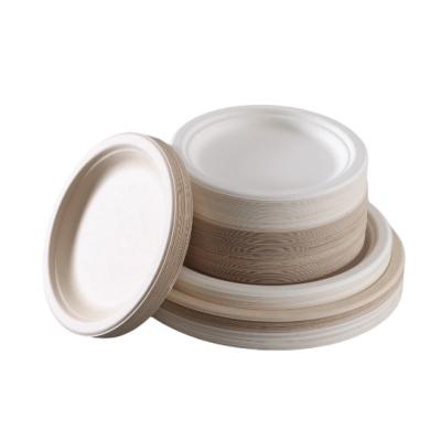 Cina 10 pollici * 3Gird Bagasse piatto rotondo piatti di canna da zucchero compostabili in vendita