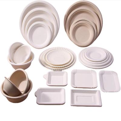 Cina 6 pollici Disposable Bagasse Compostabile Piatti di carta quadrati Piatti di cena quadrati Large Biodegradabile in vendita