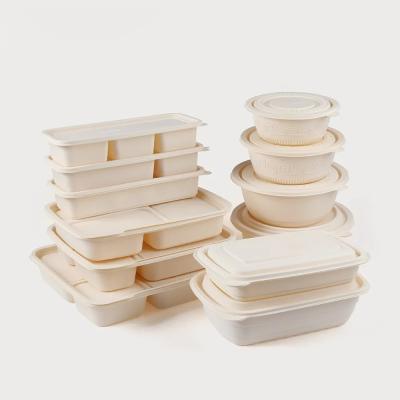 China 650ml Sturdy Cornstarch Take Out Containers Disposable Lunch Box for sale
