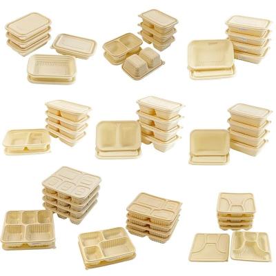 China 650ml Sturdy Cornstarch Take Out Containers Disposable Lunch Box for sale
