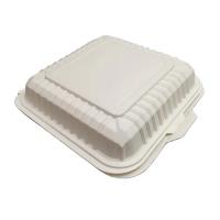 China 700ml capacity biodegradable compostable corn starch clamshell food box packaging box for sale