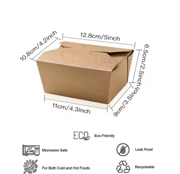 Quality Bioegradable Kraft Paper Food Container Lunch Meal Box Kraft Paper Box for sale