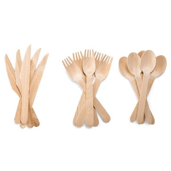 Quality Food Safe Wooden Party Cutlery Compostable Wooden Spoons Customization for sale