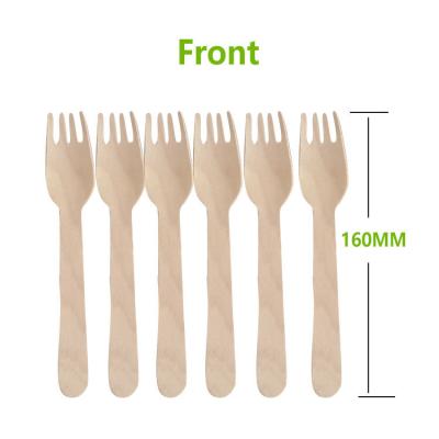 Quality Durable 160mm Compostable Wooden Forks Environmental Friendly for sale