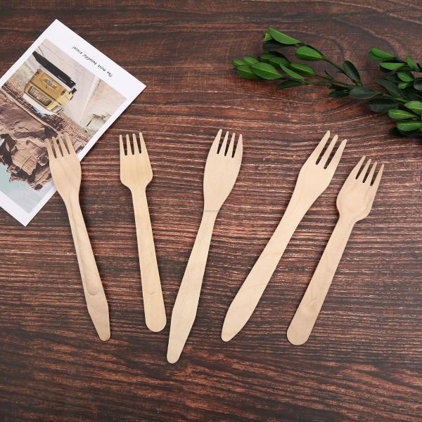 Quality 180MM Size Compostable Wooden Forks For Party And Restaurant for sale