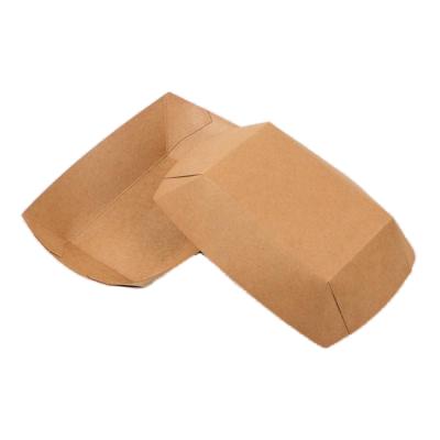 China Food Grade Kraft Paper Tableware Custom Logo And Shape Available For Packaging Biodegradable Paper boat box for sale