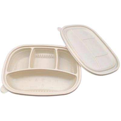China 4 Compartment Disposable Container Rectangular Take Away Box 1250ML 1100ML for sale