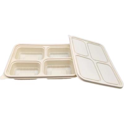 China 4 Compartment Disposable Container Rectangular Take Away Box 1250ML 1100ML for sale