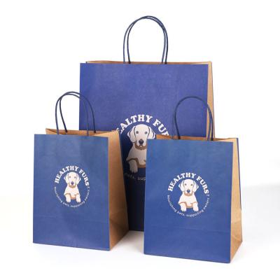 Cina Sacchetti di carta per acquisti personalizzati sostenibili con logo stampato riciclabili in vendita
