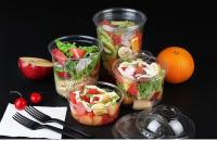 China Durable Bioplastic PLA Tableware Disposable Biodegradable Clear Containers With Lid for sale