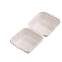 China Compostable Biodegradable Packing disposable bagasse Buger pulp paper box for sale