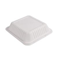 China Compostable Biodegradable Packing disposable bagasse Buger pulp paper box for sale