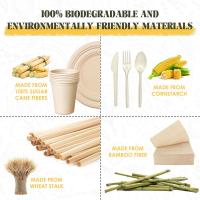 China 100% biodegradable Paper Tableware Sugarcane Bagasse Disposable Plates Sets Dinnerware for sale