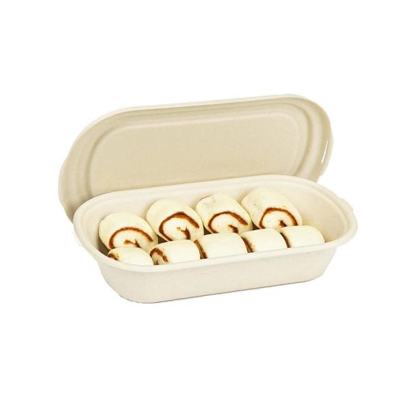 Biodegradable Take Out Food Container Compost 850ml Bamboo Pulp Food Lunch Box With Lid